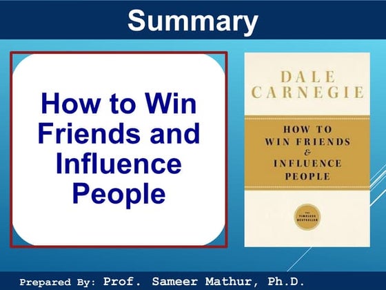 How to win friends and influence people | PPTX | Dating | Family and ...