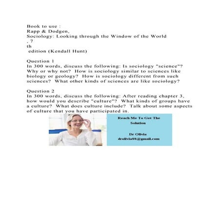 Book to use Rapp & Dodgen, Sociology Looking through the Wind.docx