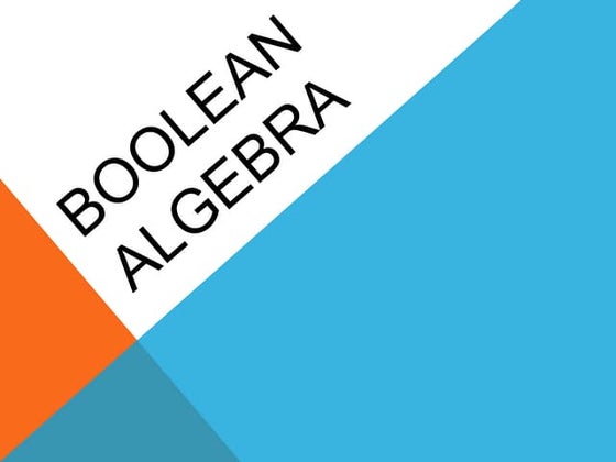 Boolean Algebra | PPT
