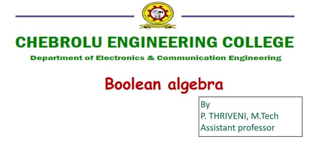 Boolean Algebra | PPT