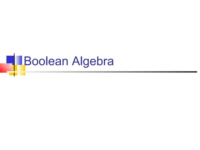 Boolean Algebra | PPT