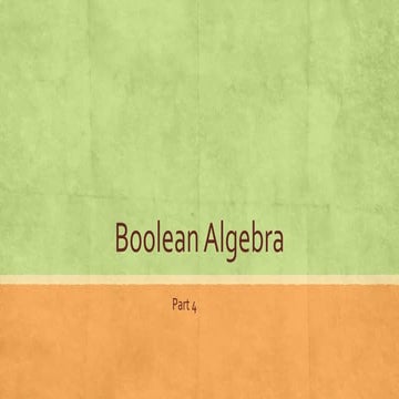Boolean Algebra Part 4 3 Pdf
