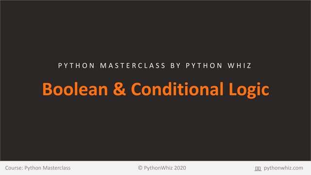 Boolean and conditional logic in Python | PPT Boolean and conditional logic in Python | PPT