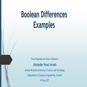 Boolean Difference Examples Ppt