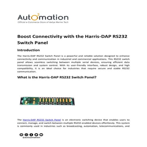 Boost Connectivity with the Harris-DAP RS232 Switch Panel.pdf