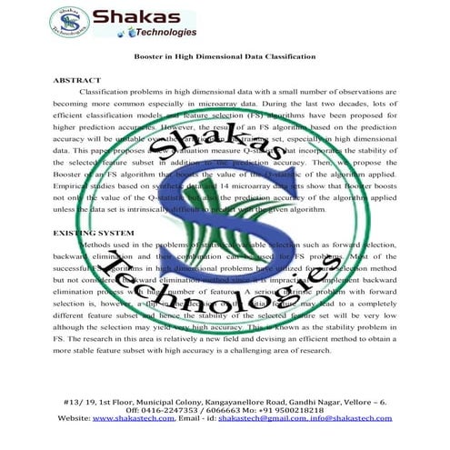 Booster in high dimensional data classification | PDF