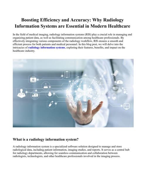 Radiology centricity-ris-ic-brochure | PDF