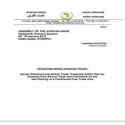 BOOSTING INTRA-AFRICAN TRADE | PDF