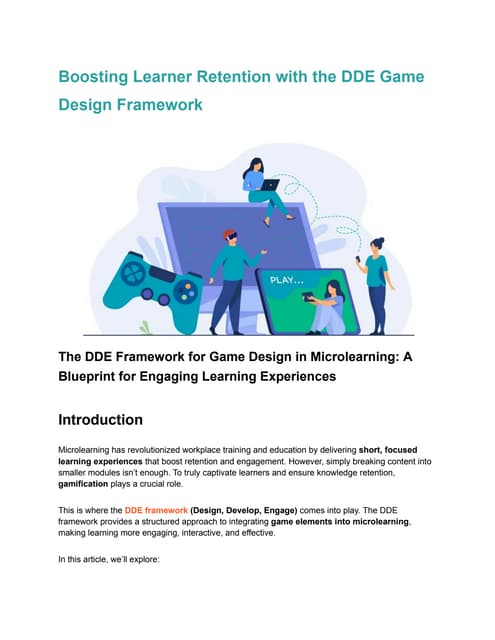 Boosting Learner Retention With The Dde Game Design Frameworkpdf