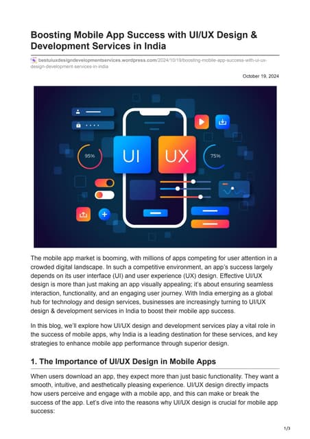 The Importance of UI/UX Design in Mobile App Success | PPT