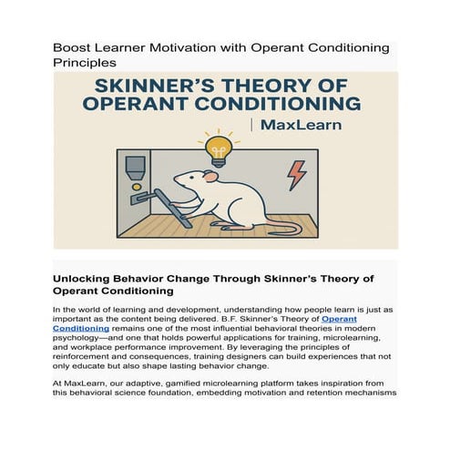 Boost Learner Motivation With Operant Conditioning Principlespdf