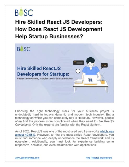 Boost Startup Success: Hire Skilled ReactJS Developers Today | PDF ... Boost Startup Success: Hire Skilled ReactJS Developers Today | PDF ...