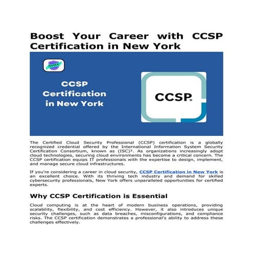 Boost Your Career with CCSP Certification in New York.docx