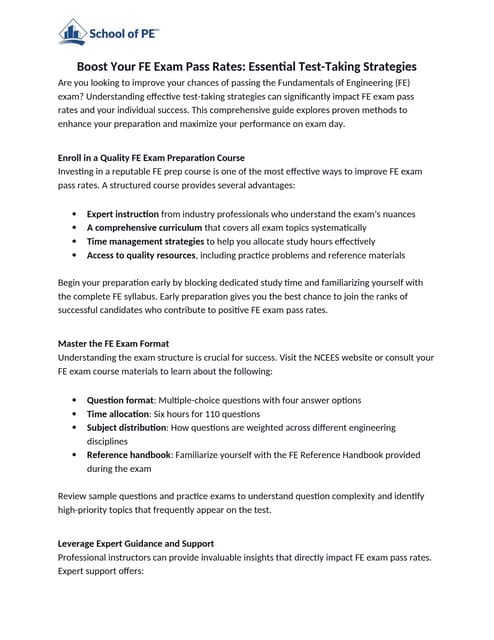 Essential Resources for SE Exam Preparation | PDF