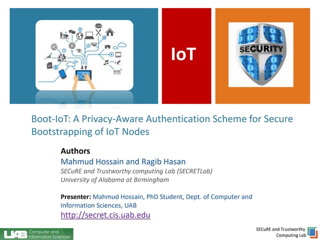 Boot Iot A Privacy Aware Authentication Scheme For Secure