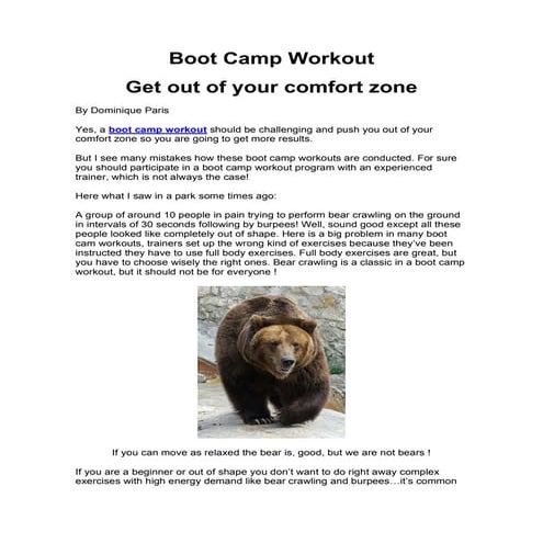 Boot Camp Workout Pdf