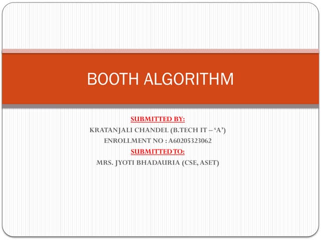 Modified booths algorithm part 1 | PPTX