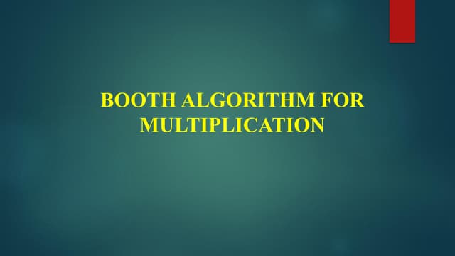Modified booths algorithm part 1 | PPTX