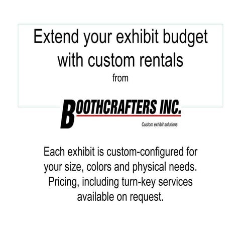 Boothcrafters exhibit and trade show booth rental samples 1 13 | PPT