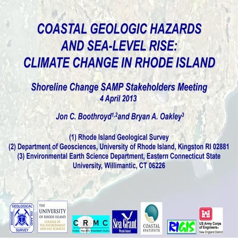 Coastal Geologic Hazards and Sea-Level Rise: Climate Change in Rhode ...