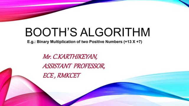 Booths Algorithm Part 1pptx Technology And Computing