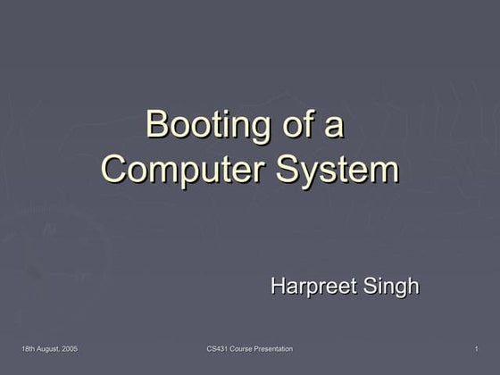 Booting | PPT | Operating Systems | Computer Software and Applications