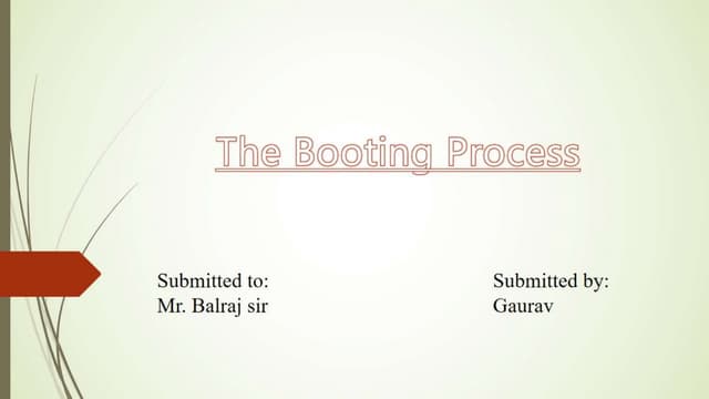 Booting Process Of Computer Pptx Operating Systems Computer