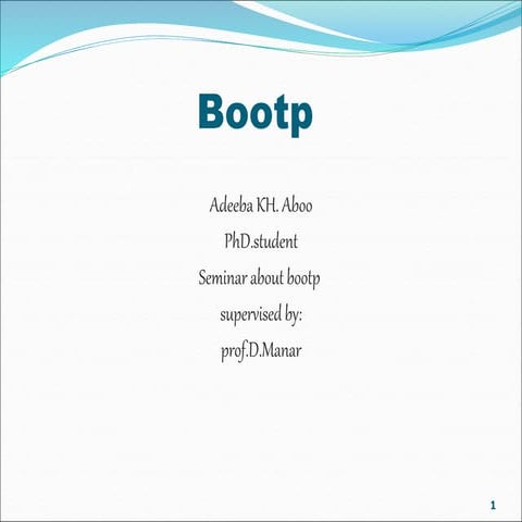 BOOTP computer science for multiproc.ppt