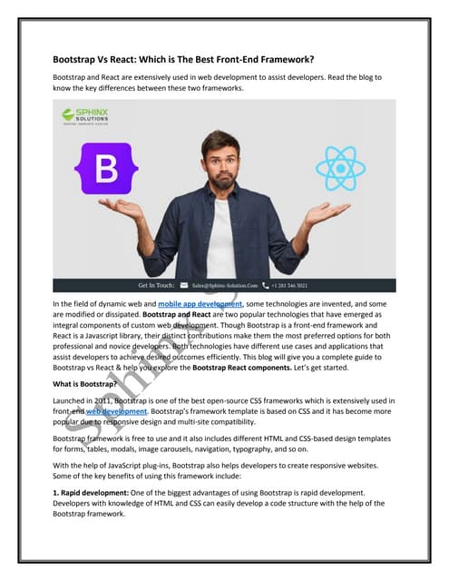 Bootstrap Vs React Which Is The Best Front End Framework Pdf