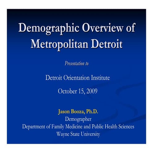 Demographic Overview of Metropolitan Detroit | PDF