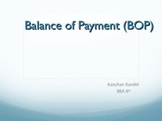 Balance Of Payment | PPT