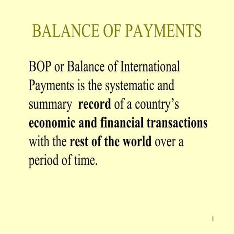 Balance of payments Presentation (complete) | PPTX
