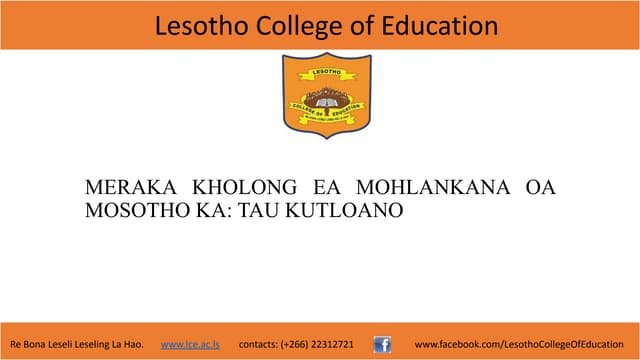 Lenyalo la sesotho | PPTX