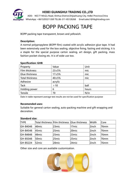 Bopp tape descriptation | PDF