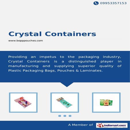 Crystal Containers, Mumbai, Plastic Packaging Pouches | PDF