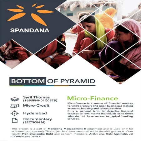 BoP Project at Spandana by Syril | PDF