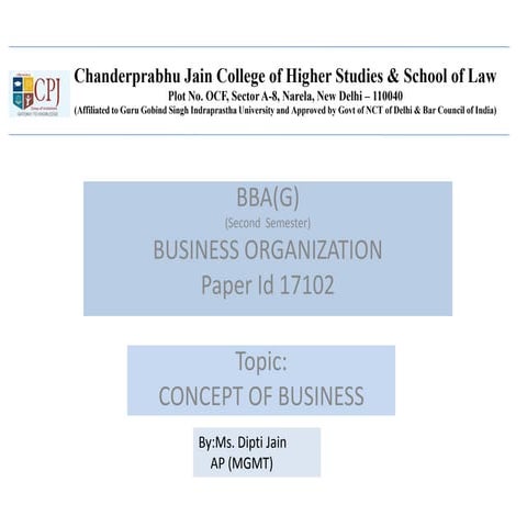 Business Organization presentation | PPTX