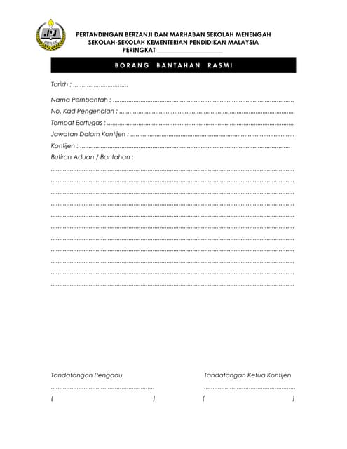 Borang kehadiran xtvt pajsk | PDF