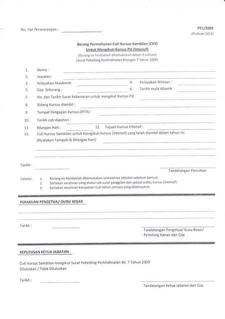 Borang naik pangkat | PDF