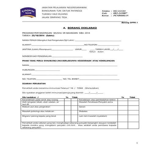 Borang deklarasi | DOCX