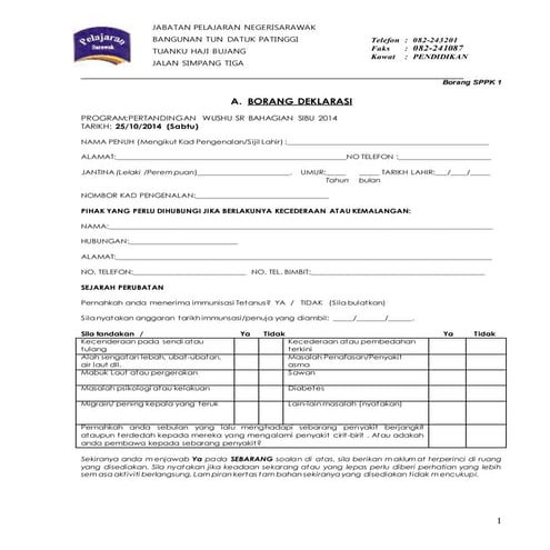 Borang deklarasi | DOCX