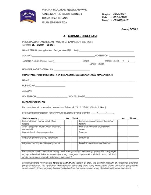 Borang deklarasi | PDF