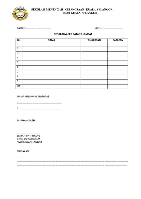 Senarai program dialog prestasi bersama ibu bapa murid tahun 6 | PDF