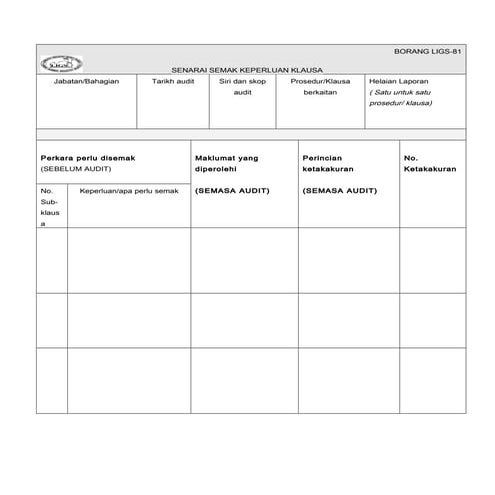 Borang juruaudit | DOC
