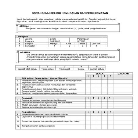 Borang kaji selidik (2) | DOC