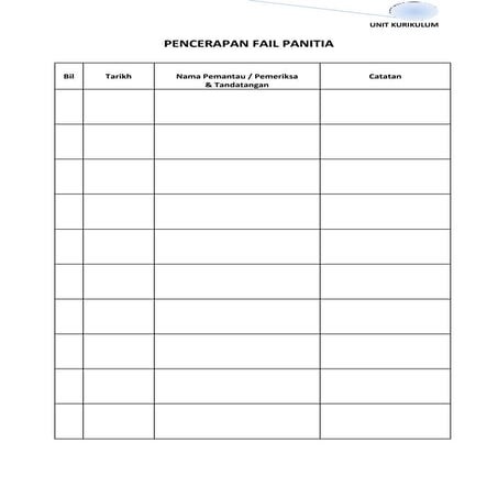 Borang pemantauan fail panitia 1 | DOCX