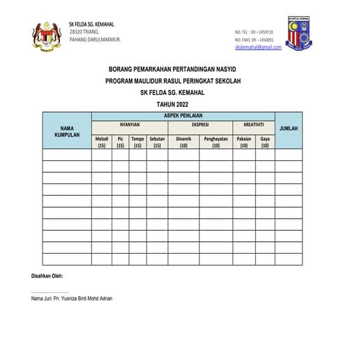 BORANG PEMARKAHAN PERTANDINGAN NYANYIAN.docx
