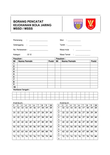 Borang Pendaftaran Badminton Docx