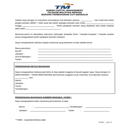 Borang time off | PDF