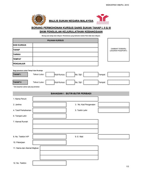 Borang permohonan lesen vokasional (jpj l8) | PDF